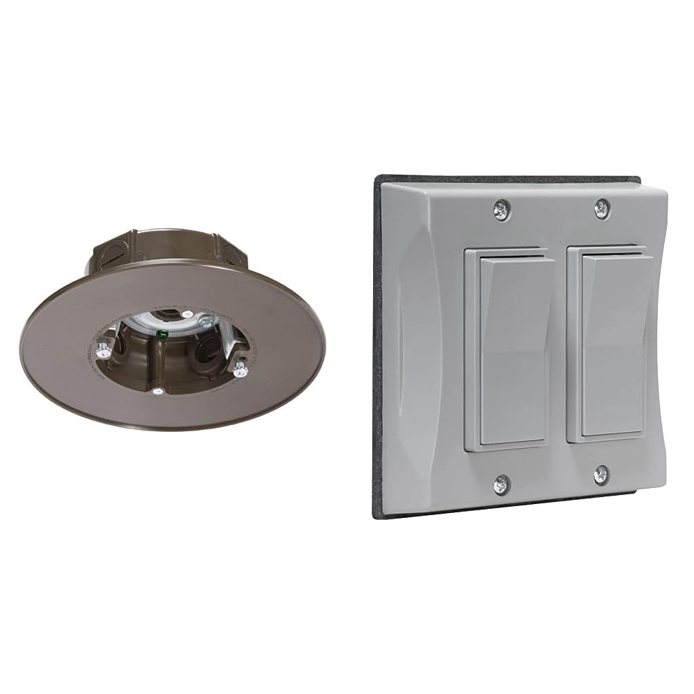 BELL Outdoor Ceiling Fan Box and Hubbell 2-Gang Weatherproof Cover ...