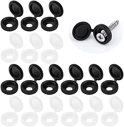 YouU 50 Pcs Plastic Hinged Screw Cover Caps Washer Flip Tops - 2 Colors ...