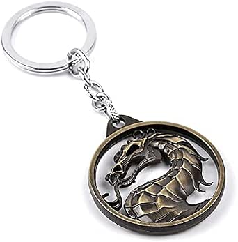 Vintage Charm Game Mortal Kombat Keychain Dragon Totem Alloy Key Ring ...