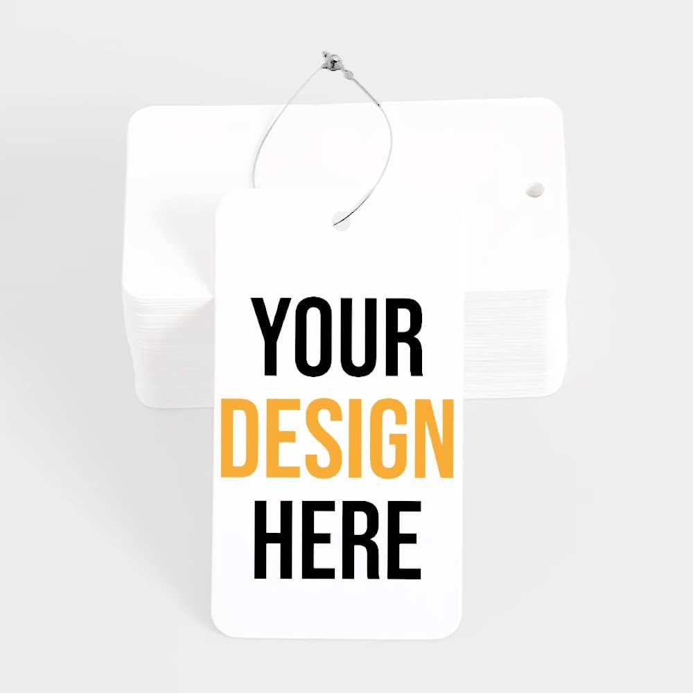 Amazon.com : 200 Pcs Custom Hang Tags,Personalized Your Logo Photo and ...