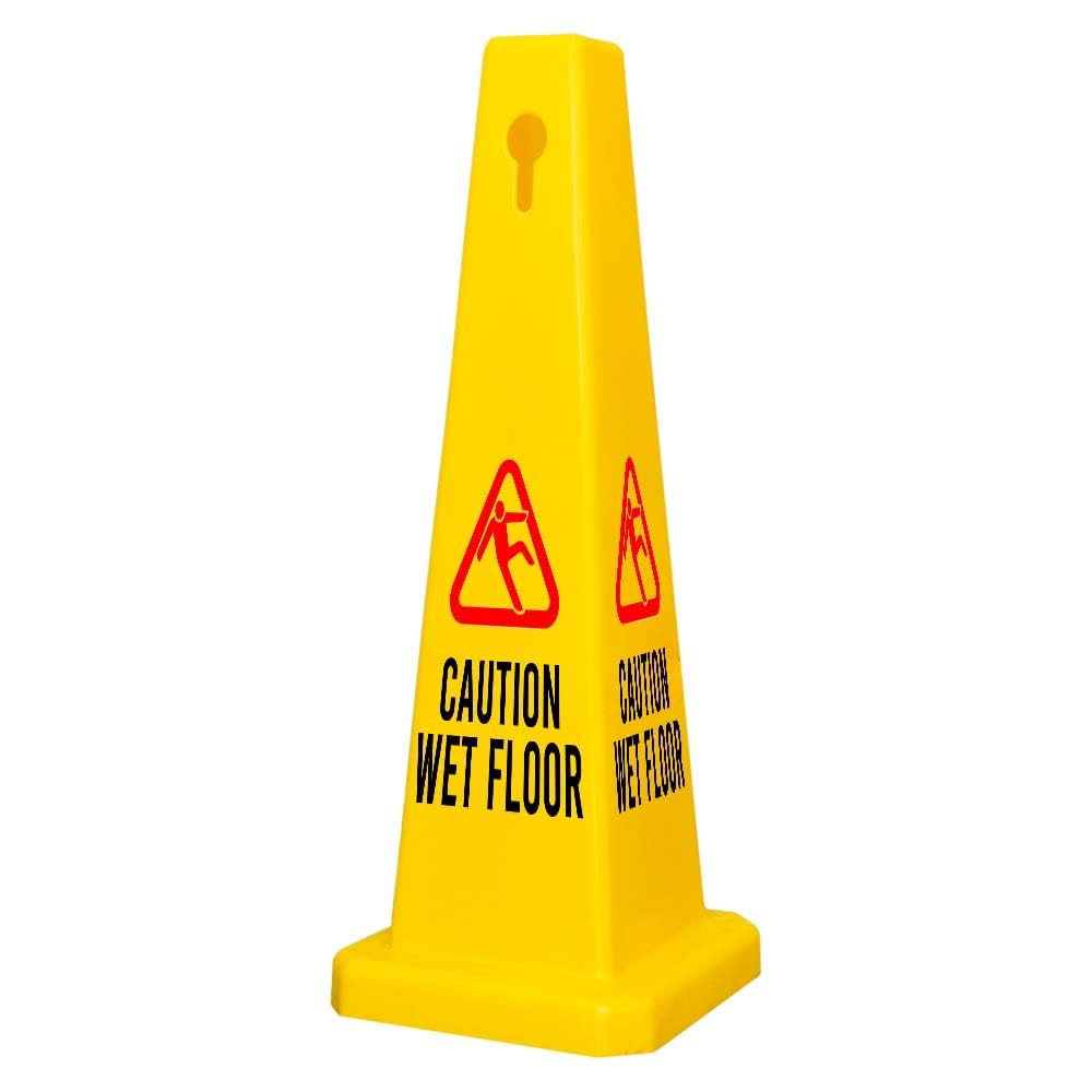 Bright Yellow 90cm Caution Wet Floor Safety Cone – Durable, Highly ...