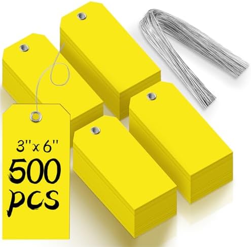 Amazon.com : 500 Pieces Plastic Shipping Tags with Wire Waterproof Hang ...
