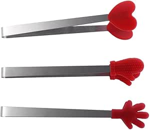 Amazon.com: 3 Pcs Cute Silicone Mini Tongs, Kids Tongs Cooking Tongs ...