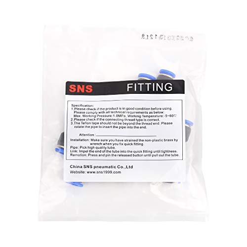 Snapklik.com : SNS SPU-5/16 5/16 Tube OD Plastic Straight Union Pipe ...