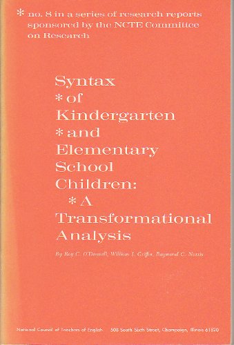 Syntax of kindergarten and elementary school children;: A ...