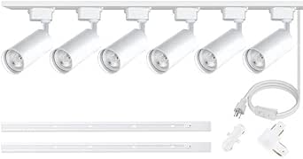 Yuemegou 6-Lights LED Track Lighting Complete Kit, 25W 3000K Warm White ...