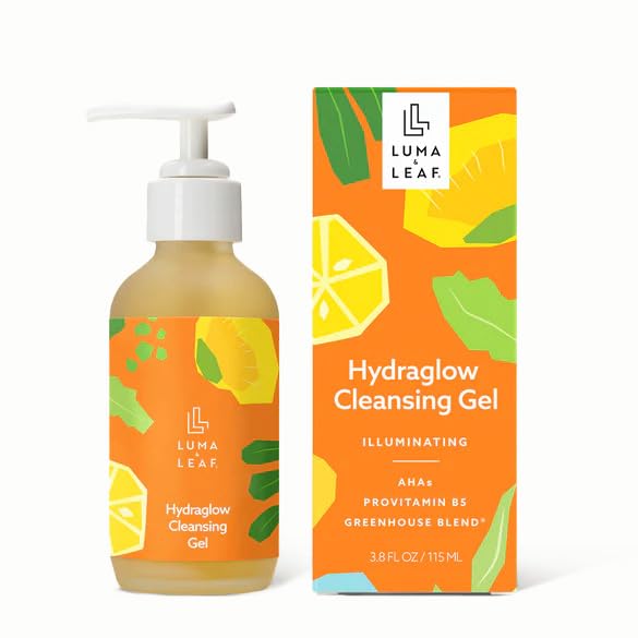 Amazon.com: LUMA & LEAF Hydraglow Face Cleanser Gel 3.8 FL Oz ...