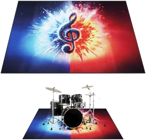 Amazon.com: Drum Rug, 6 x 5 Ft Drum Mat with Non-Slip Grip Bottom, Drum ...