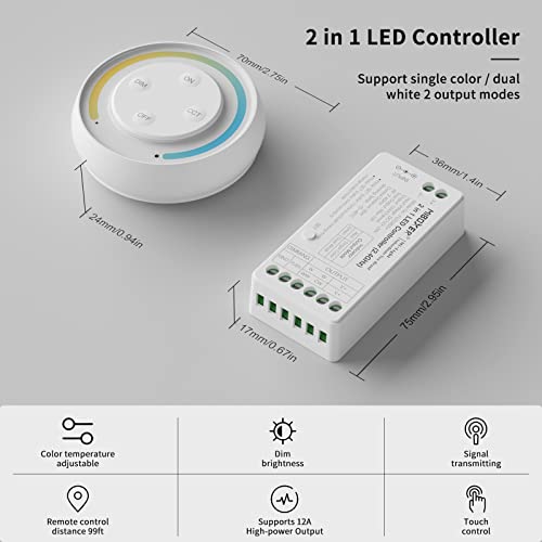 Snapklik.com : PAUTIX Single Color+CCT LED Controller Kit,24G RF ...