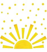 Amazon.com: Boho Sun Wall Decal Peel and Stick Large Yellow Sun Wall ...
