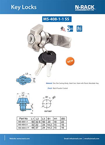 N Rack MS-408-1-1 Key Locks Silver Finish : Amazon.in: Home Improvement