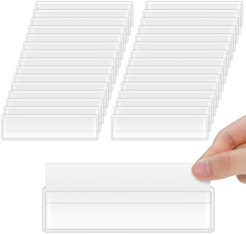 Amazon.com : Label Holders Adhesive Shelf Tag Index Card Pockets Clear ...