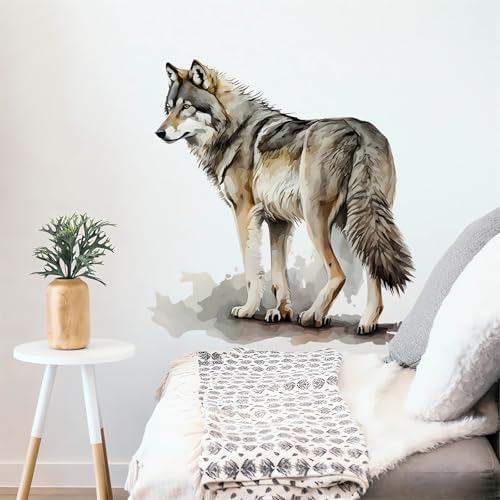 Amazon.com: Realistic Wolf Wall Stickers, sacinora Ink Wolf Wild Animal ...