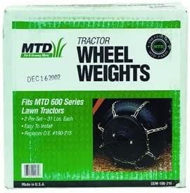 MTD Genuine Parts OEM-190-215 62 Lb Lawn Tractor Wheel Weight Kit ...