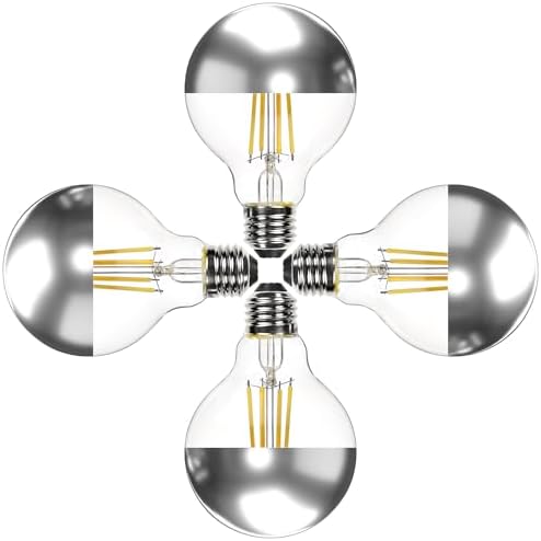 Amazon.com: Bulbrite 100G40HM Half Chrome 100W Globe Shape Bulb ...