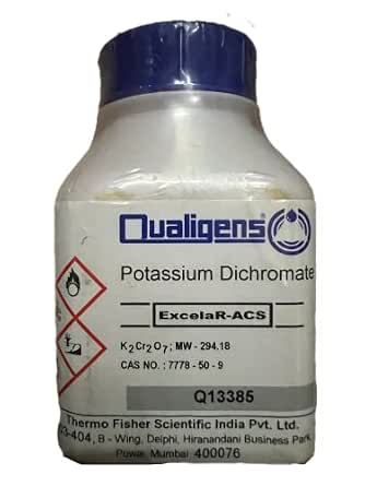 Potassium Dicromate extra pure 500gm 99.9% pure Qualigens : Amazon.in ...