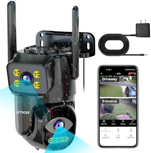 Amazon.com : GUOANVISION 4K Security Camera Outdoor, Dual Lens PTZ ...