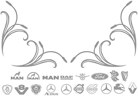 Set Lkw Fenster Aufkleber Wunschlogo Kabine Tribel Sticker für ...