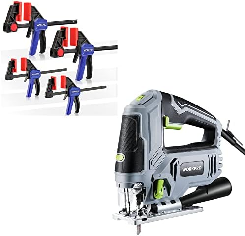 WORKPRO Mini Bar Clamps for Woodworking, 6"(2) and 4-1/2"(2), 4-Piece ...