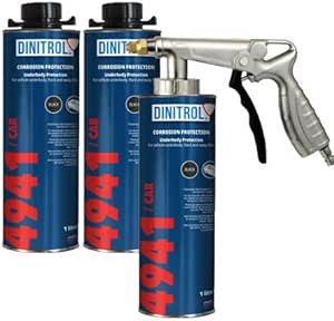 REJEL 3 x DINITROL 4941 UNDERBODY CHASSIS RUST PROOFING BLACK WAX 1 ...