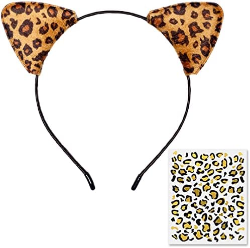 Amazon.com : Lirila Leopard Cat Ears,Glitter/Leopard Print Cat Ears, Hair Headbands Party ...