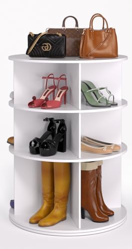 Amazon.com: VEVOR 5 Tiers Rotating Shoe Rack Tower, 360°Spinning Shoe ...