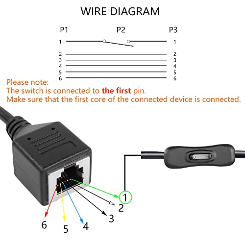 RIIEYOCA RJ12 Telephone Line Switch On/Off 6P6C Female to Female ...