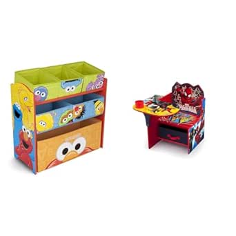 Amazon.com: Delta Children Sesame Street 6 Bin Toy Organizer and Spider ...