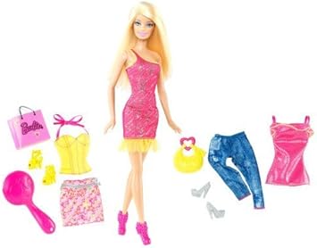 Amazon.com: Barbie Doll and Fashions Pink Dress Giftset : Toys & Games
