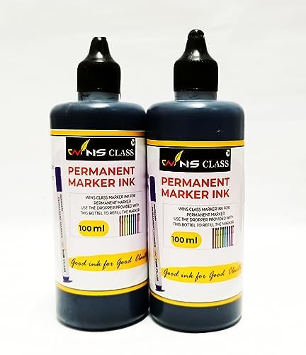 Wins Class Permanent Marker Ink 100ml - Black (Pack of 2) : Amazon.in ...