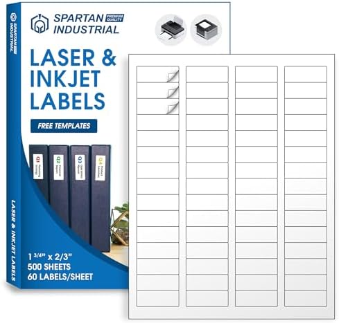 Amazon.com : Spartan Industrial Printable Laser and Inkjet Labels - 1 3 ...