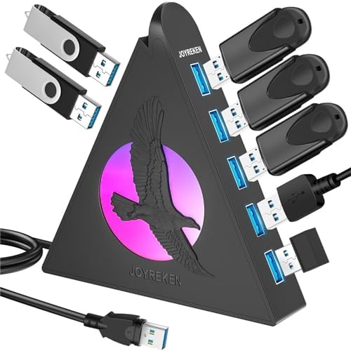 Amazon.com: 7 Port USB Hub, USB 3.0 Splitter with 2 ft Extended Cable ...