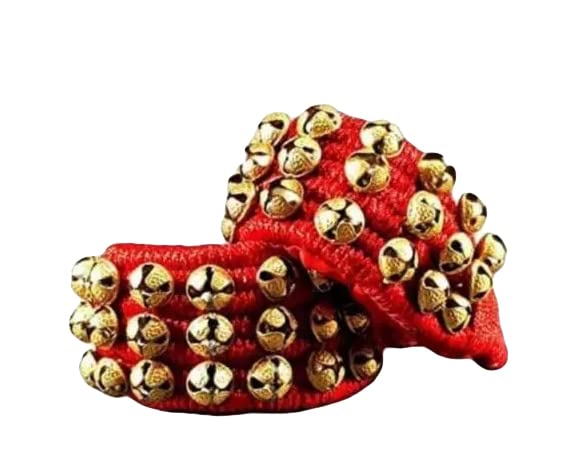 PRANCHI ARTWARE Ghungroo Anklets Set 3 Line Red Padded Kathak Dancing ...