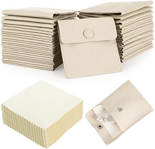 Amazon.com: Berlune 30 Pcs Microfiber Jewelry Pouch 8 x 8 cm Jewelry ...
