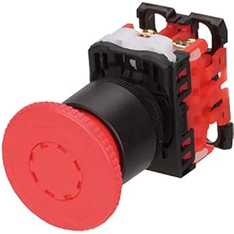 Fuji Electric, AR22V2R-20R, 22mm-dia. Emergency Stop Pushbutton Switch, Push-lock, turn-reset ...