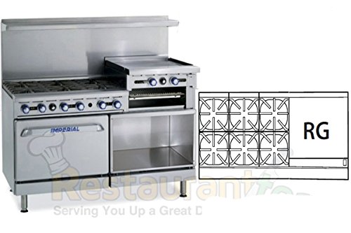 Imperial IR-6-RG24/P Propane Gas Oven Range, 6 Burner and Griddle ...