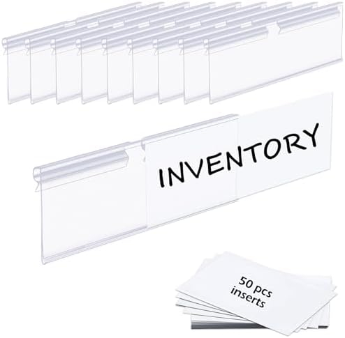 Amazon.com : 50PCS Basket Bin Labels Clip On,Clear Plastic Wire Shelf ...