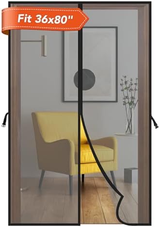 Magnetic Screen Door - Heavy-Duty Fiberglass Screen Door Mesh with Self ...