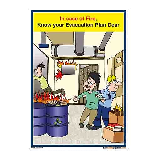 buysafetyposters.com - Fire Emergency Exit Poster In English Eco Vinyl ...