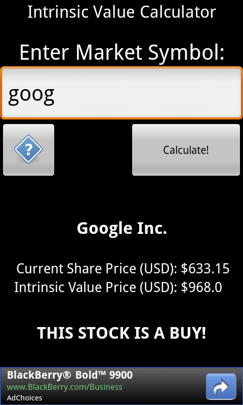 Intrinsic Value Calc FREE - App on Amazon Appstore