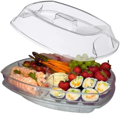 Amazon.com: Chilled Veggie Tray, 15 Inch Fruit Ice Serving Tray, Clear ...