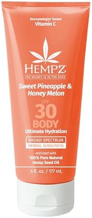 Amazon.com: Hempz Daily Body Sunscreen SPF 30, Sweet Pineapple and ...