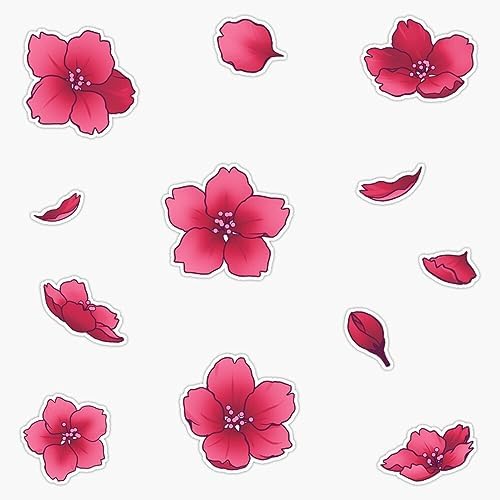 Amazon.com: Falling Sakura Cherry Blossom Bumper Sticker Vinyl Decal 5 ...