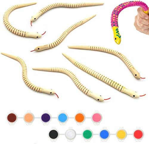 Amazon.com: BBTO 20 Pieces Wooden Snake Unfinished Wooden Wiggly Snake ...