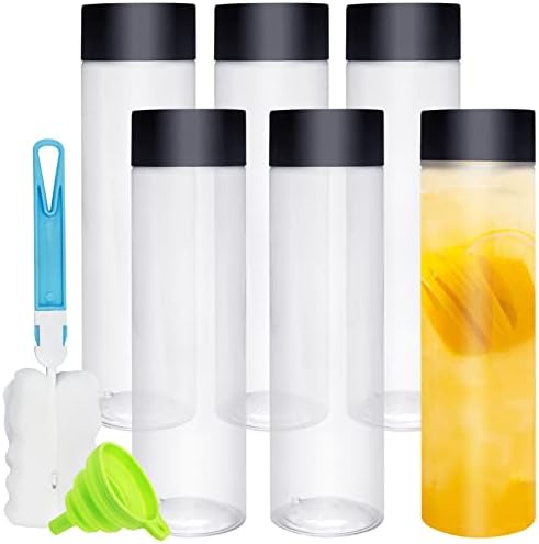 6Pcs 400ml /13.5Oz Plastic Juice Bottles, Empty Reusable Bottles with ...