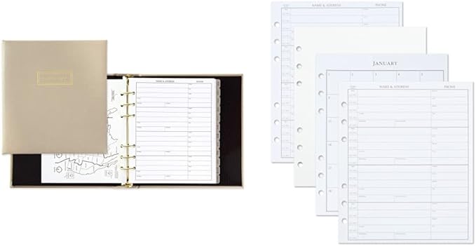 Amazon.com : Hallmark Refillable Address Book (Cream) and Refill Pages ...