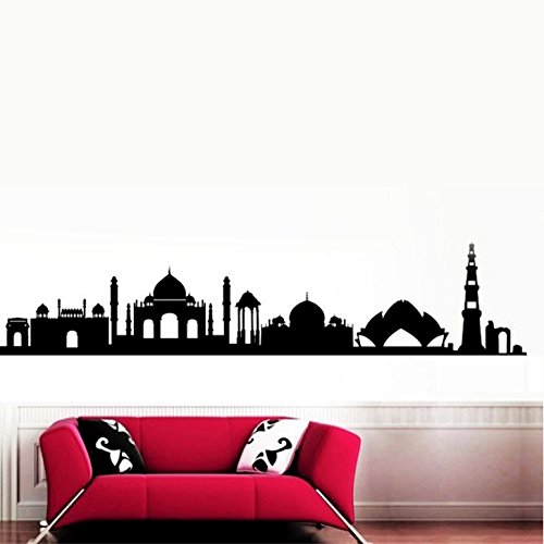 Decals Design 'Welcome to Delhi Silhouette' Wall Sticker (PVC Vinyl, 90 ...