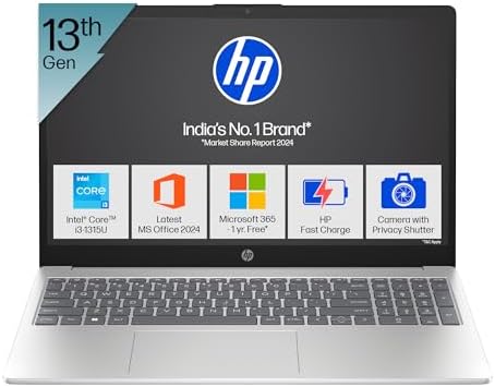 HP 15, 12th Gen Intel Core i3-1215U Laptop (8GB RAM, 512GB SSD) 15.6 ...