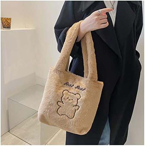 Fluffy Tote Bag Underarm Bag Ladies Fluffy Shoulder Bag Women Furry ...