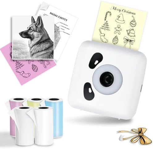 Amazon.com: BORN4SHIP Mini Sticker Printer with 5 Roll Thermal Paper ...